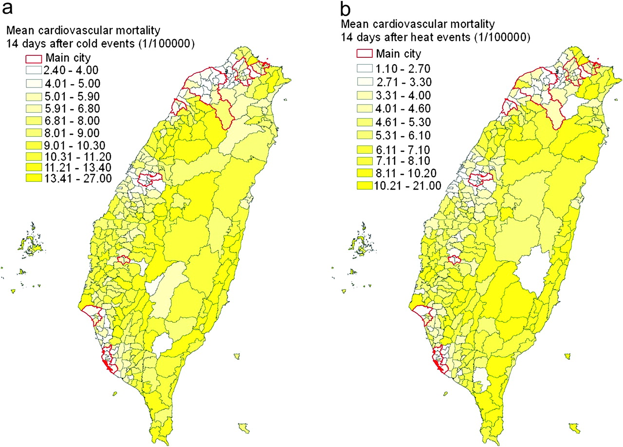 Cardiovascular mortality during heat and cold events: determinants of ...